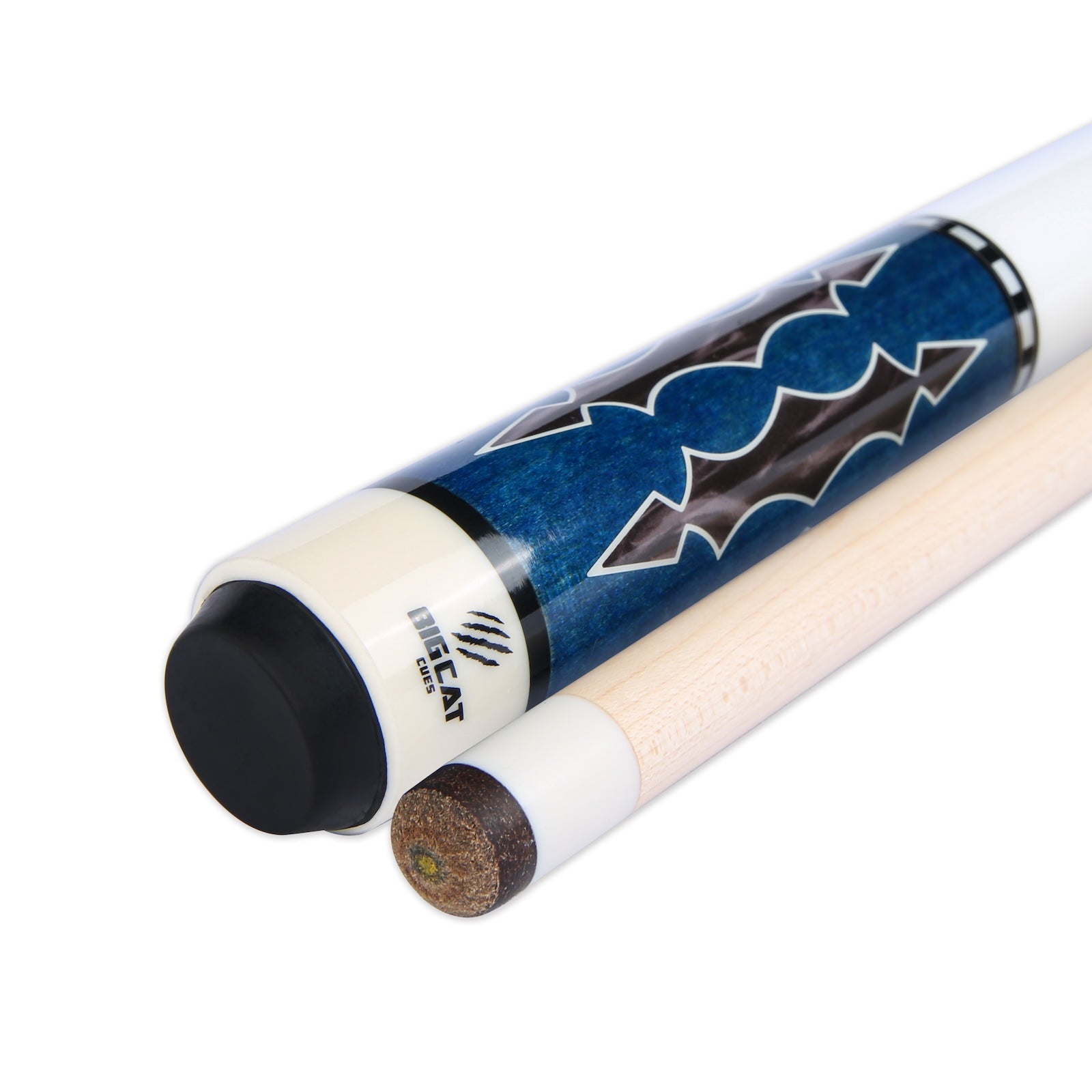 Big Cat III Blue White Pool Cue Stick - 18/19/20/21 oz, 12.5mm Tip, 58 ...