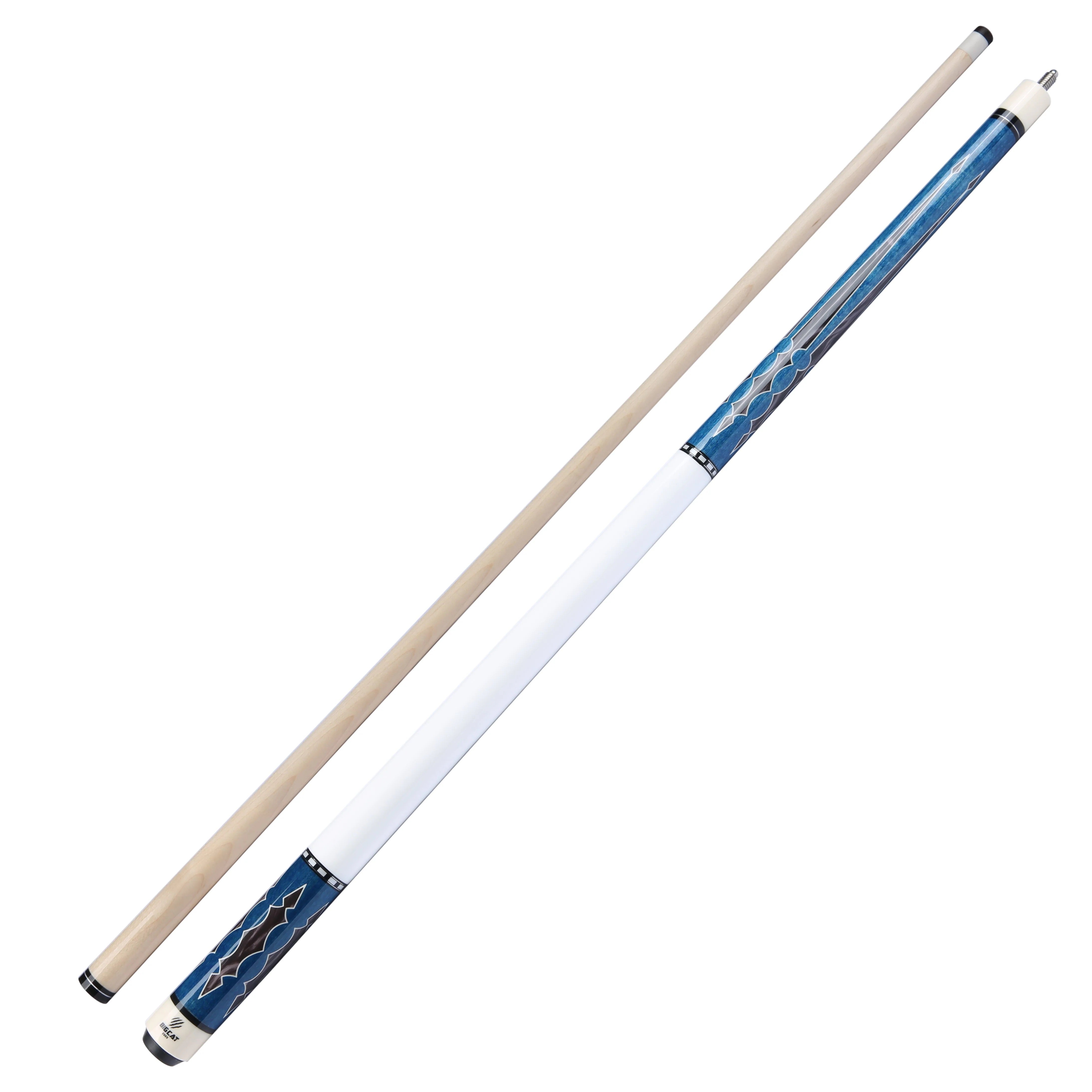 Big Cat II Blue Black Pool Cue Stick - 18/19/20/21 oz, 12.5mm Tip, 58 ...